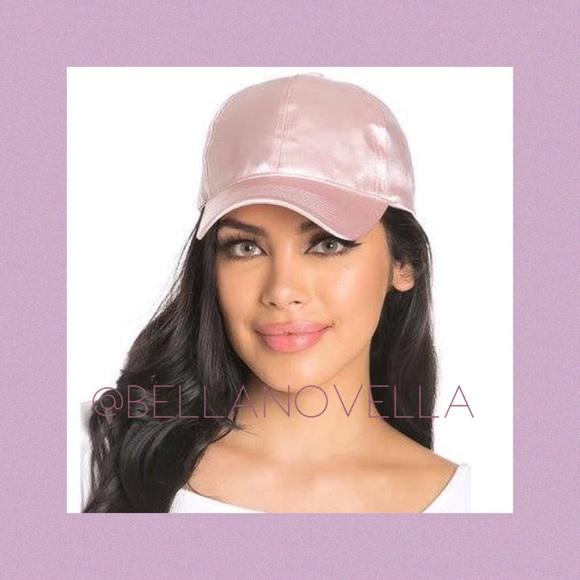 Accessories | Blush Pink Satin Ball Cap New | Poshmark
